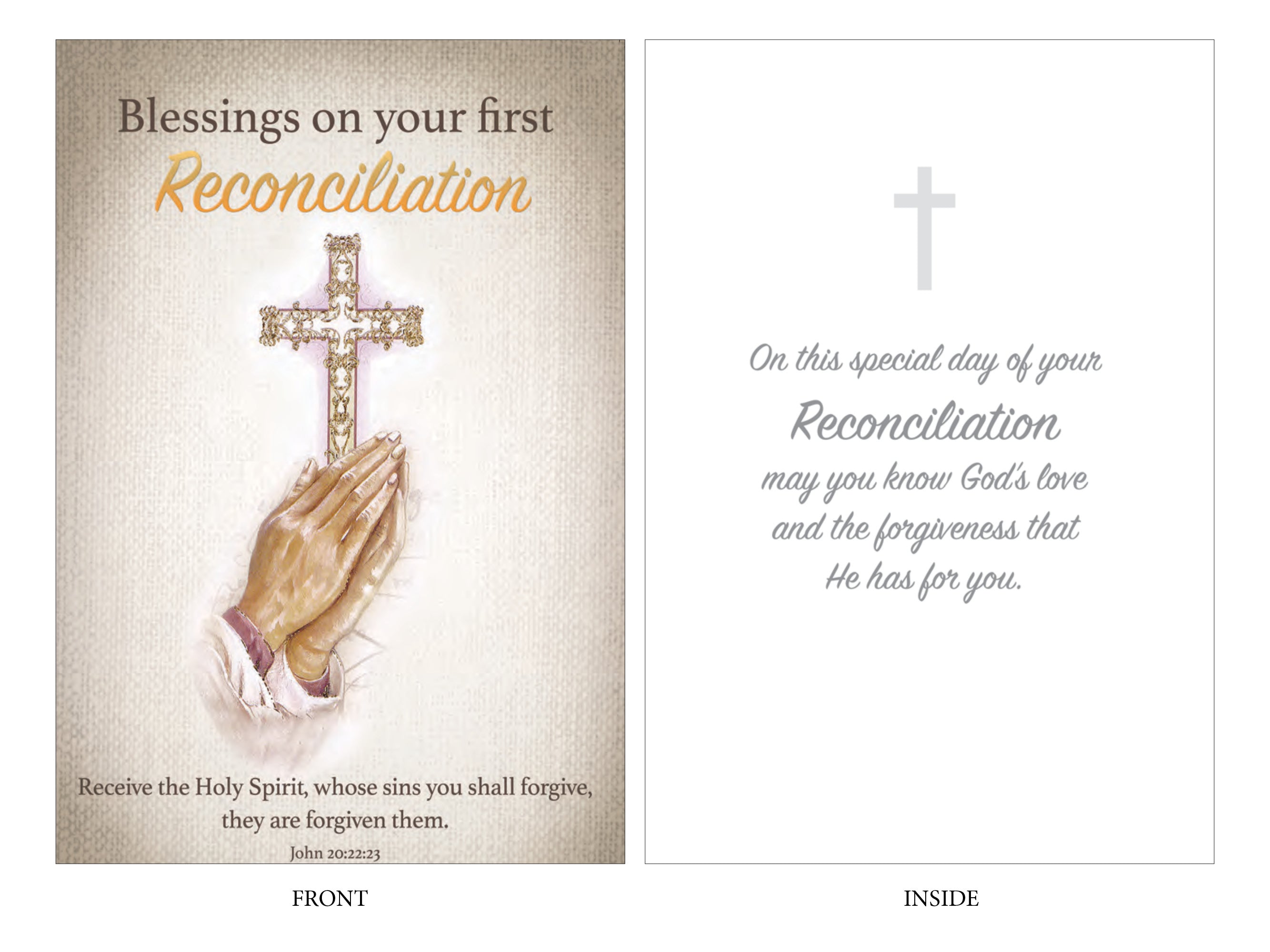 Blessings On Your Reconciliation Card – Christian Supplies Adelaide