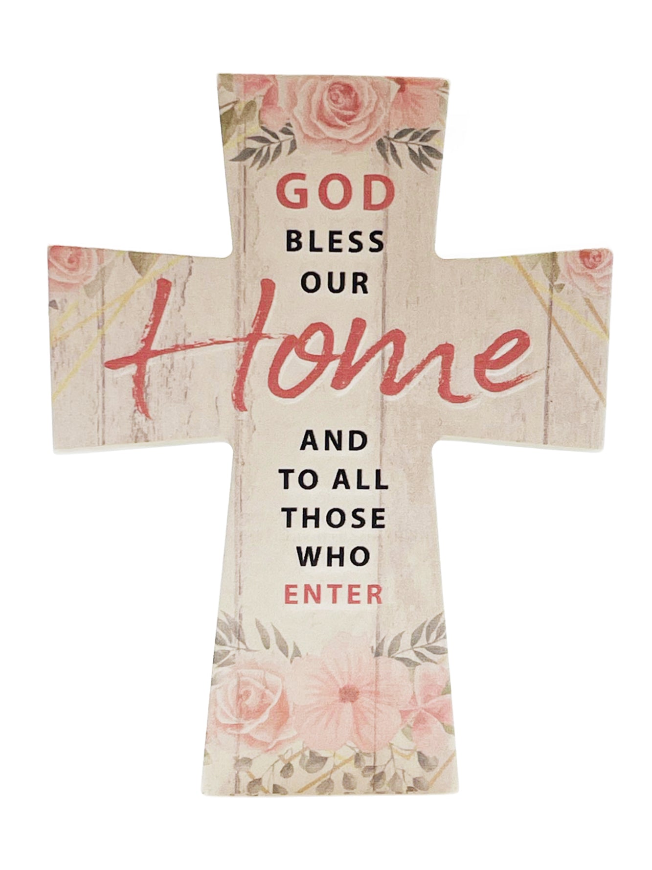 Standing Ceramic Cross - God Bless Our Home – Christian Supplies Adelaide