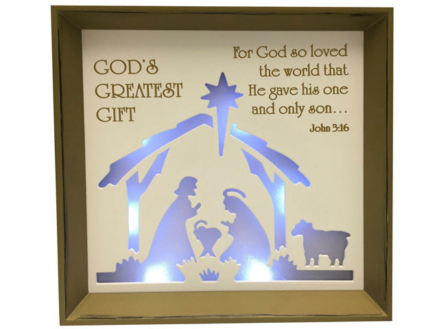 LED Nativity Scene Frame – Christian Supplies Adelaide