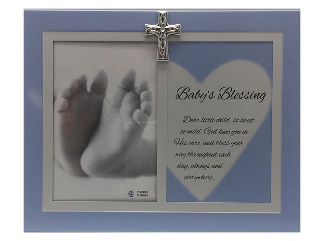 Baby Blessing Frame - Blue – Christian Supplies Adelaide