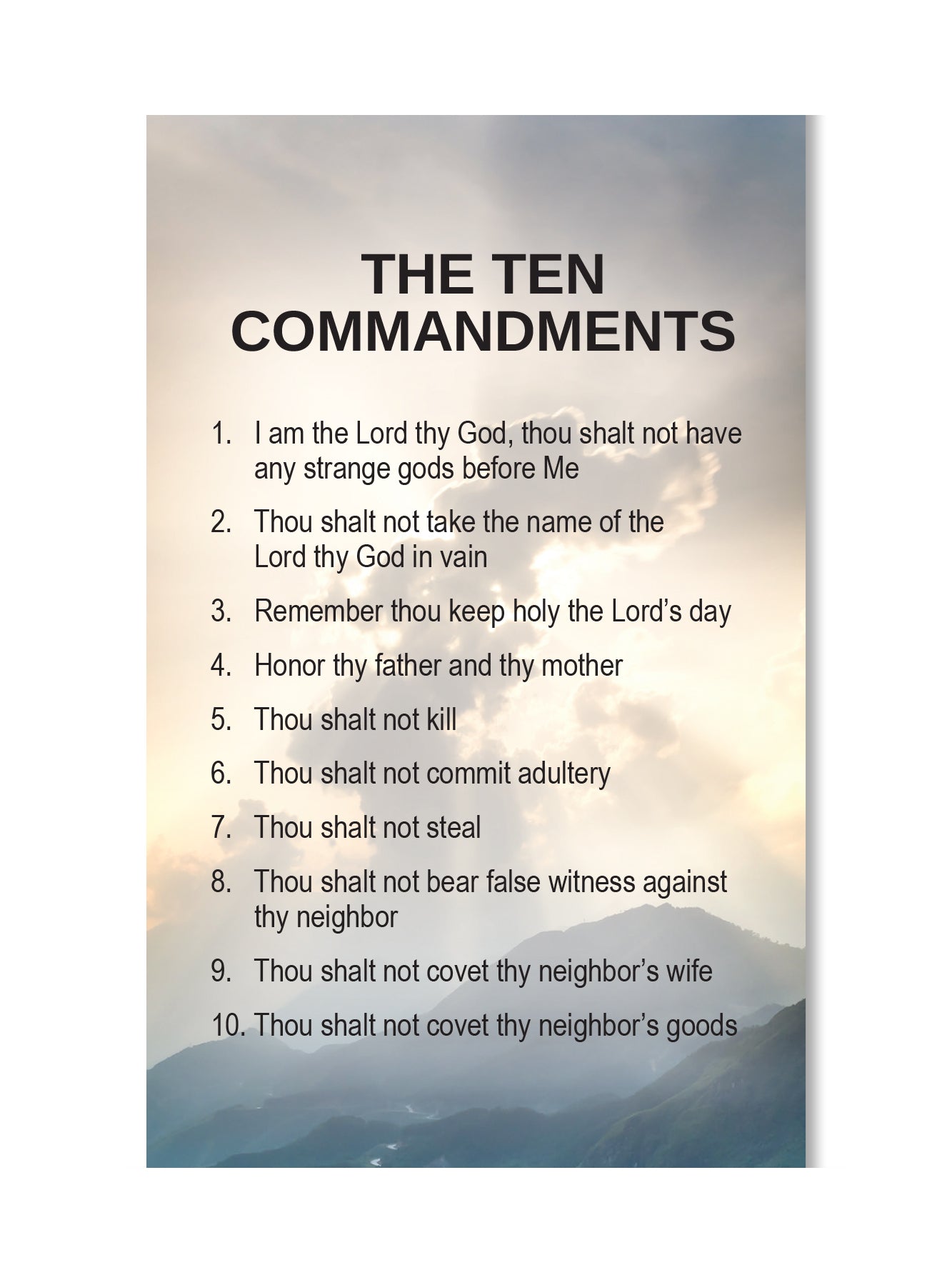Ten Commandments Themed Holy Cards – Christian Supplies Adelaide